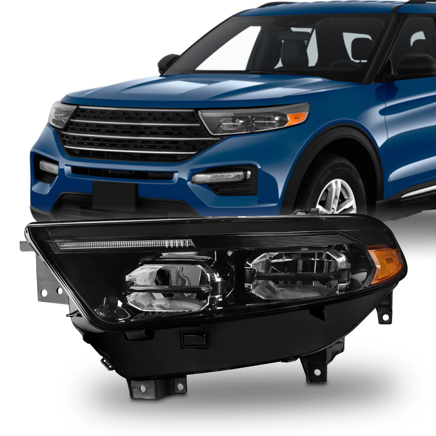 Amazon.com: AKKON - Fit 2020-2024 Ford Explorer Base Model [Full LED] w ...