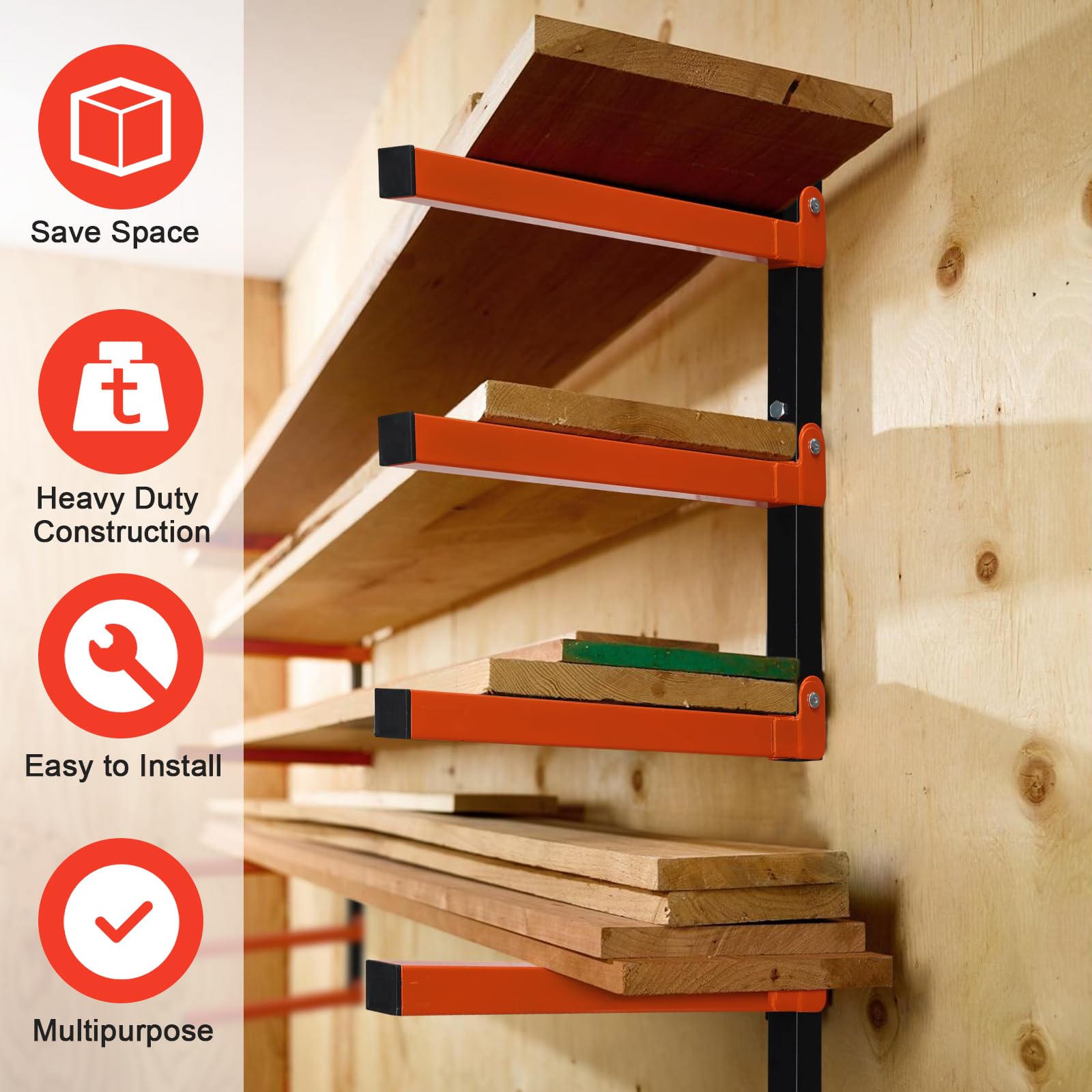 Snapklik.com : Lumber Rack For Wall Storage, Wall Mount Organization ...
