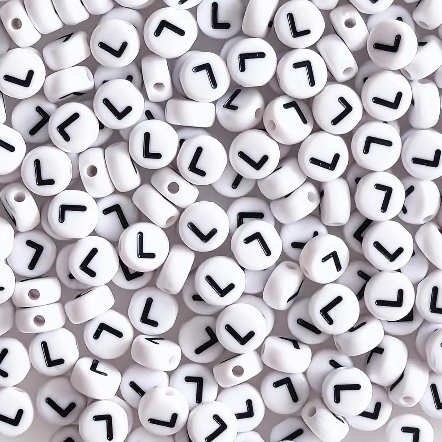 Amazon.com: 300pcs Round Letter Beads L 4x7mm Acrylic White Alphabet ...