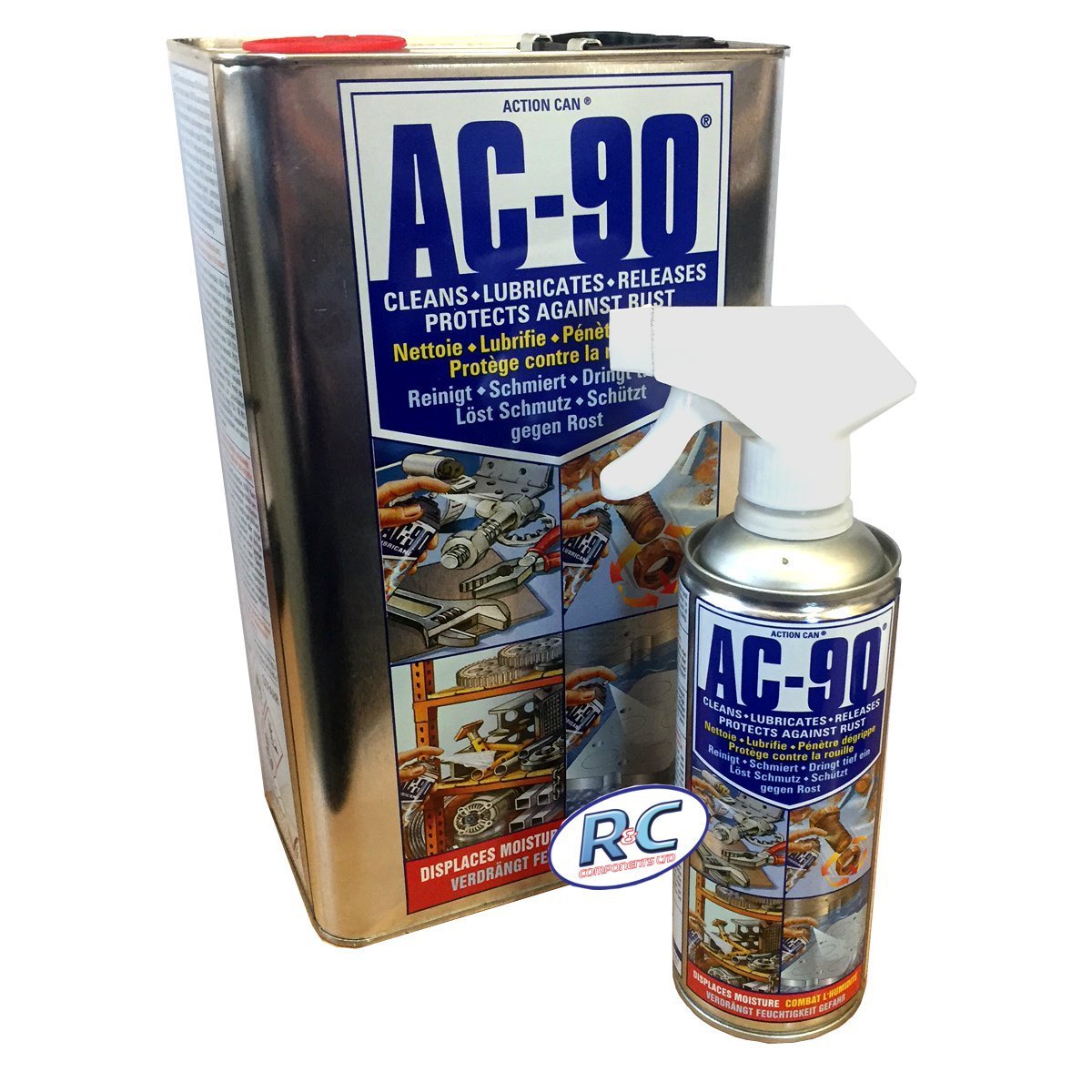 Action Can 5L AC-90 maintenance penetrating lubricant with free trigger ...