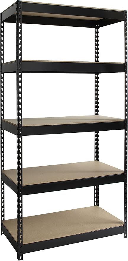 Amazon.com: Office Dimensions Riveted Steel Shelving 5-Shelf Unit ...