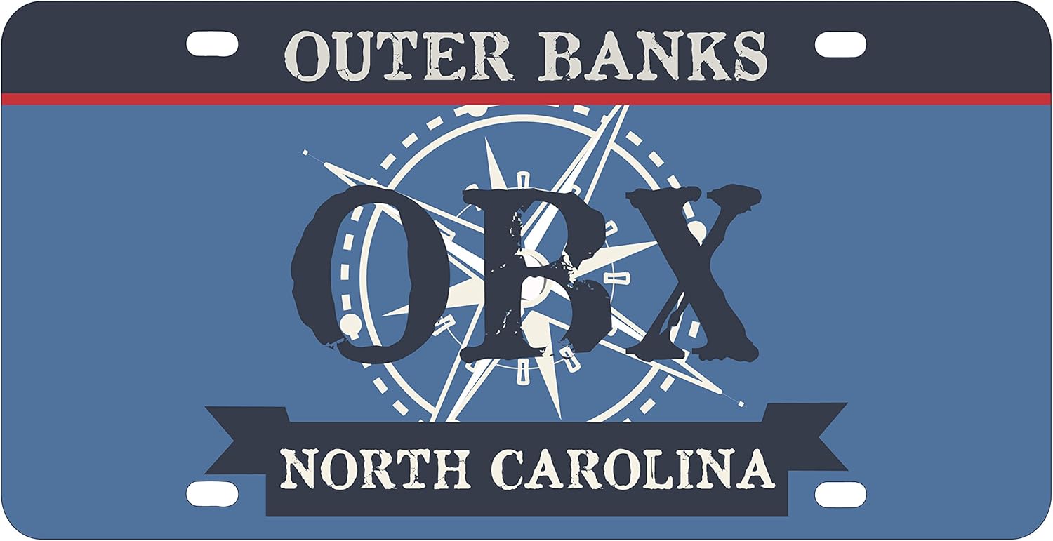 Amazon.com: R and R Imports NC Outer Banks Metal License Plate : Sports ...