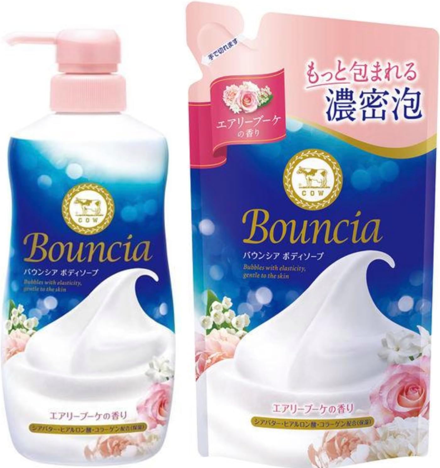 Amazon | 【まとめ買い】牛乳石鹸 バウンシア ボディソープ エアリーブーケの香り ポンプ 480ml + 詰め替え 360ml セット | Generic | ボディソープ 通販