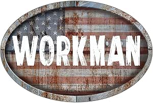 Amazon.com - Workman Patriotic American Flag Rusty Rustic Metal 6" Oval ...