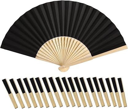 Amazon.com: 20 Pcs White Paper Fans Handheld Fans Bamboo Folding Fans ...