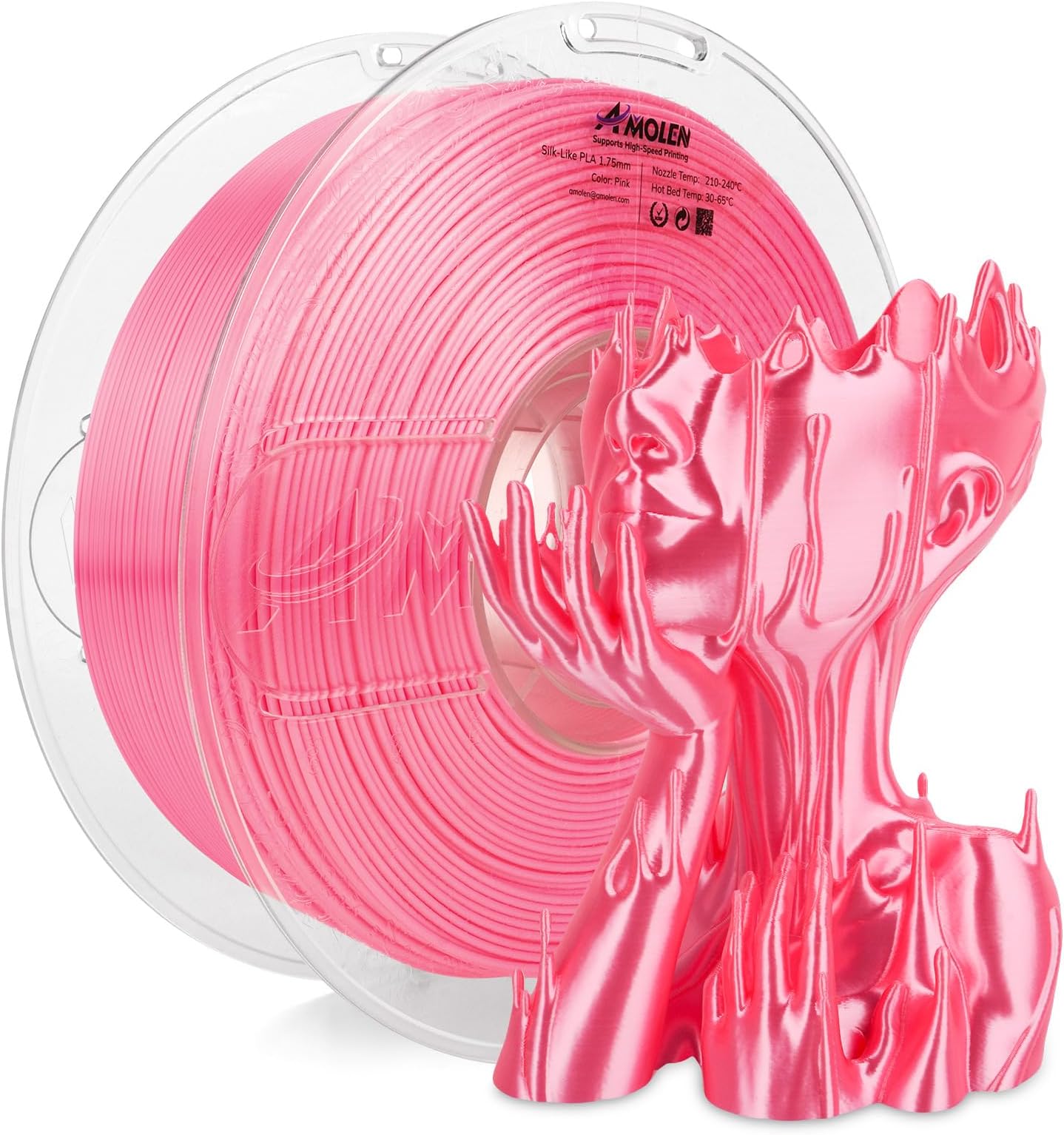 Amazon.com: AMOLEN Silk PLA 3D Printer Filament, Shiny Silk Pink PLA ...