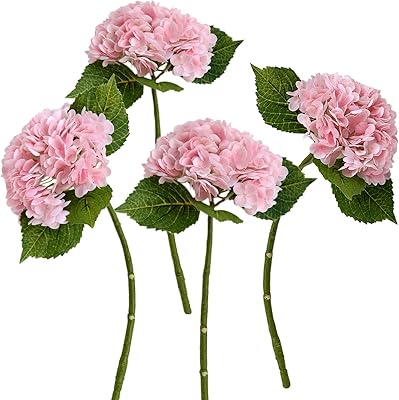 Amazon.com: grtefhu 4pcs 21" Faux White Hydrangeas Artificial Flowers ...
