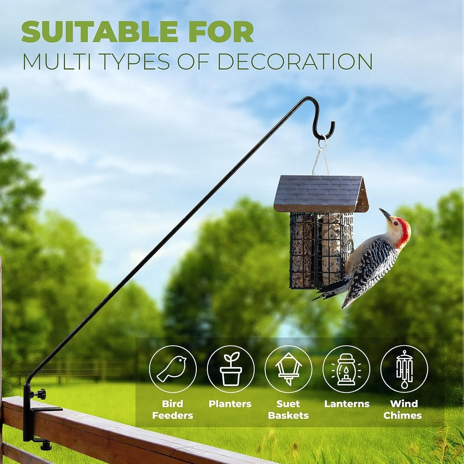 Snapklik.com : Idzo Deck Hook For Bird Feeder, 43in Deck Bird Feeder ...