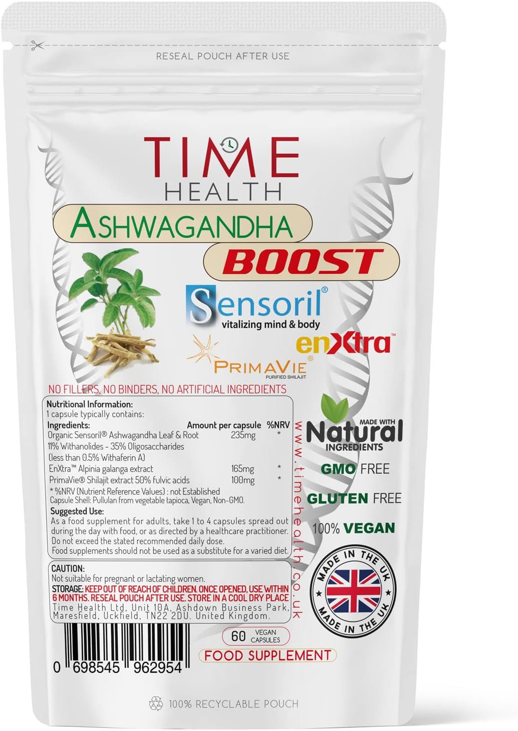 Ashwagandha Sensoril® Boost with PrimaVie® and EnXtra® Energy Formula ...