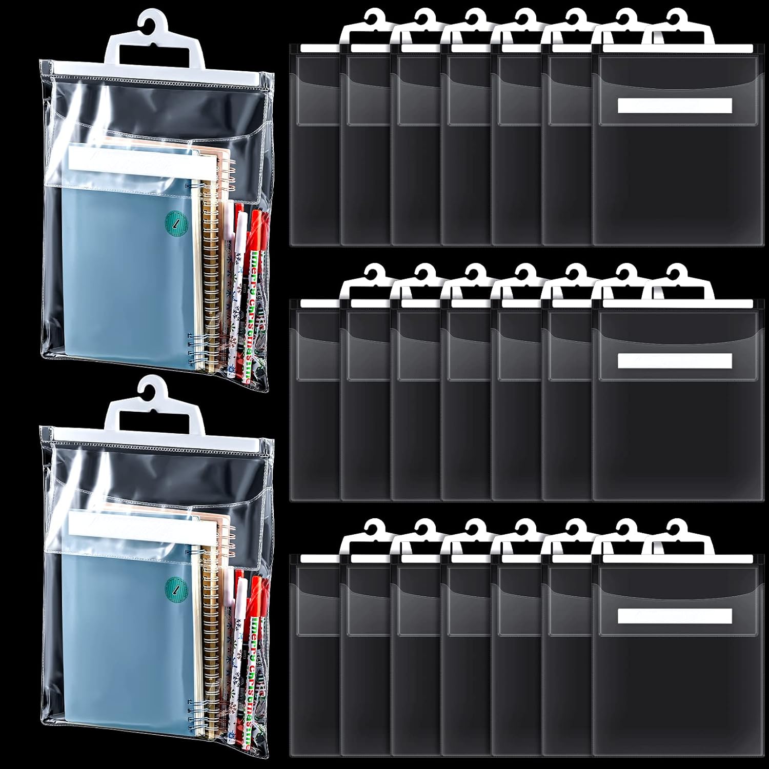 Amazon.com : 60 Pcs Hanging Book Bags for Kids Classroom Storage Bag ...
