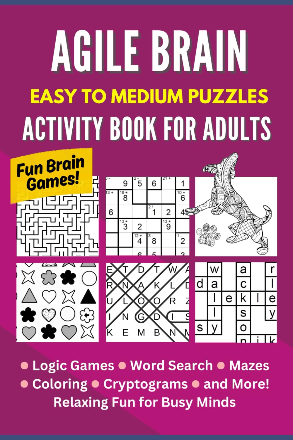 Amazon.com: Agile Brain Puzzle Activity Book for Adults: Easy to Medium ...