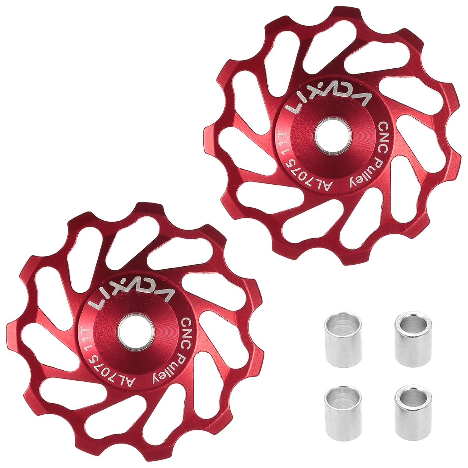 2pcs MTB Road Bike Ceramic Pulley 7075 Aluminum Alloy Rear Derailleur ...