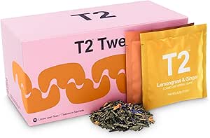 T2 Tea Twenty Gift Pack, 20 Loose Leaf Teas/Tisanes in Sachets, Black ...