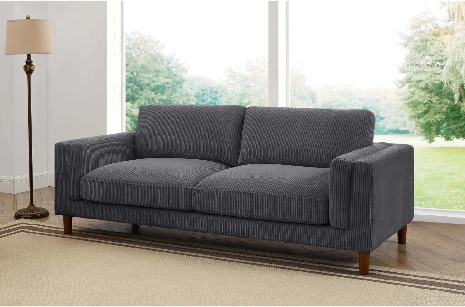 Amazon.com: 87 Inches Long Premium Corduroy Upholstery Sofa, Sofa ...