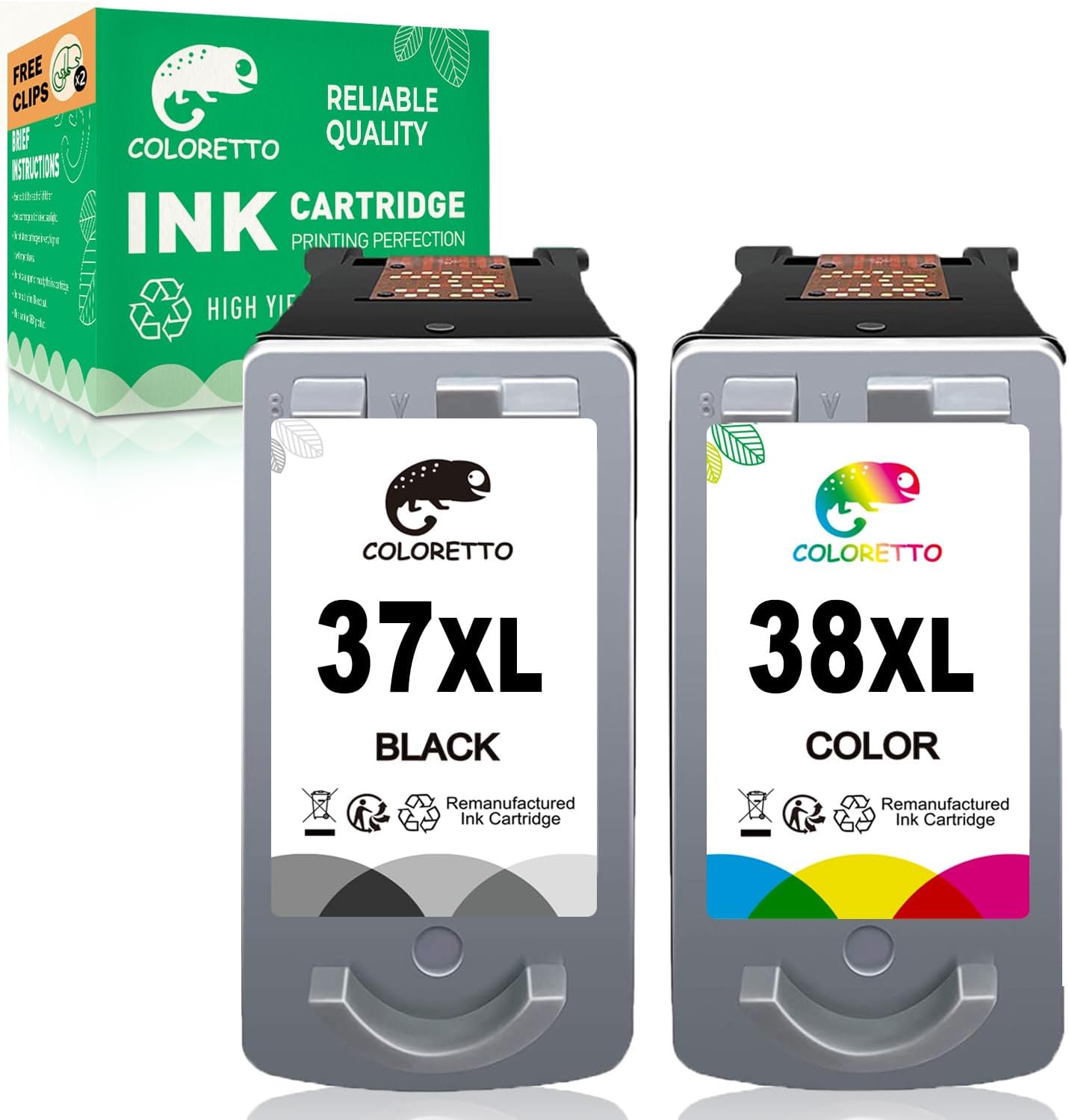 Canon 2 PG-37 / CL-38 Original Printer Ink Cartridge - for use with ...