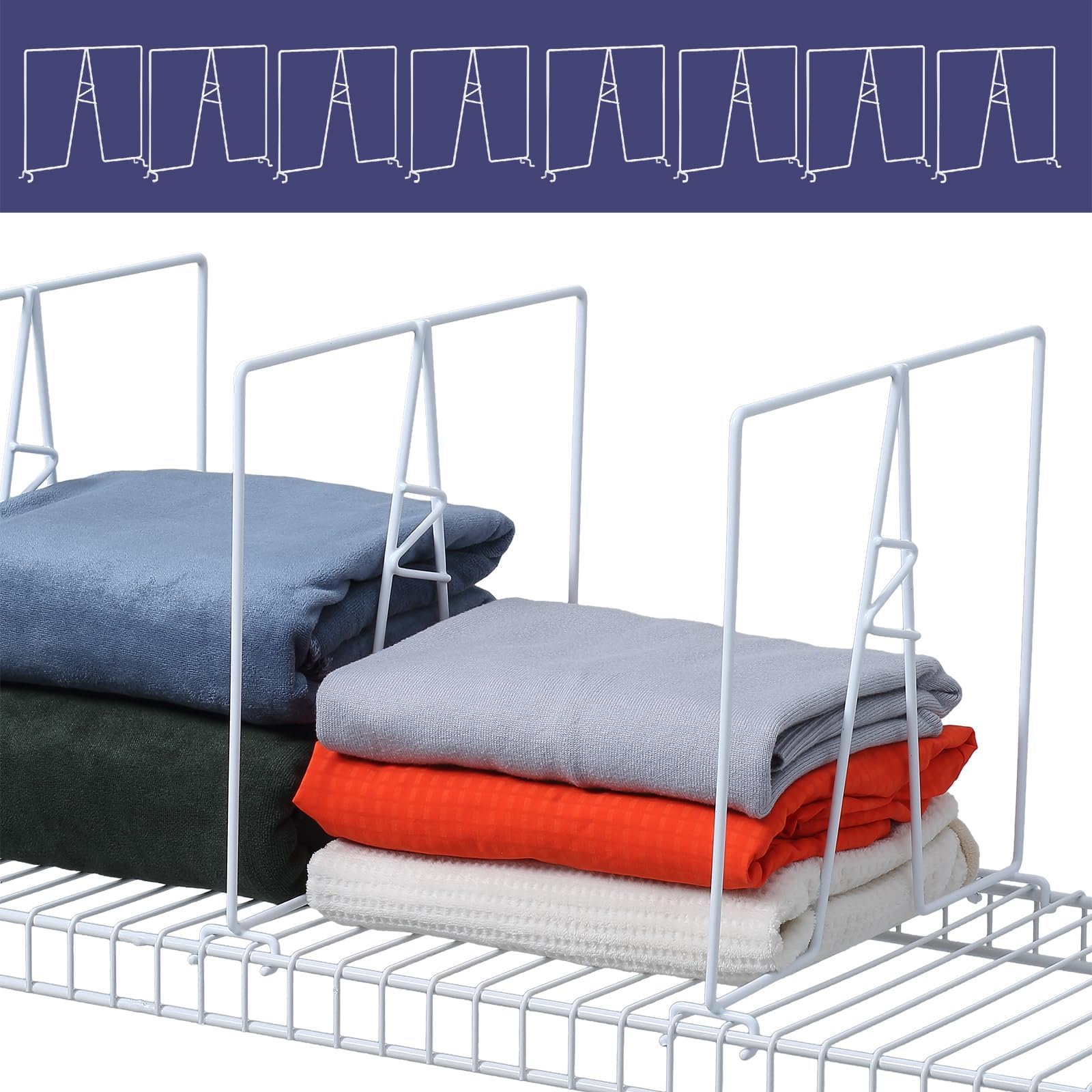 Amazon.com: melos 12 Pack Shelf Dividers, Wire Shelf Dividers for ...