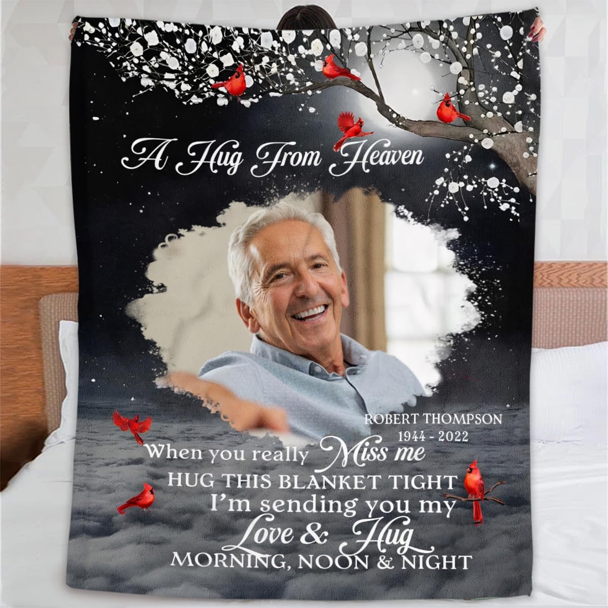 Amazon.com: Sympathy Gifts, Personalized Memorial Blanket with Photo, A ...