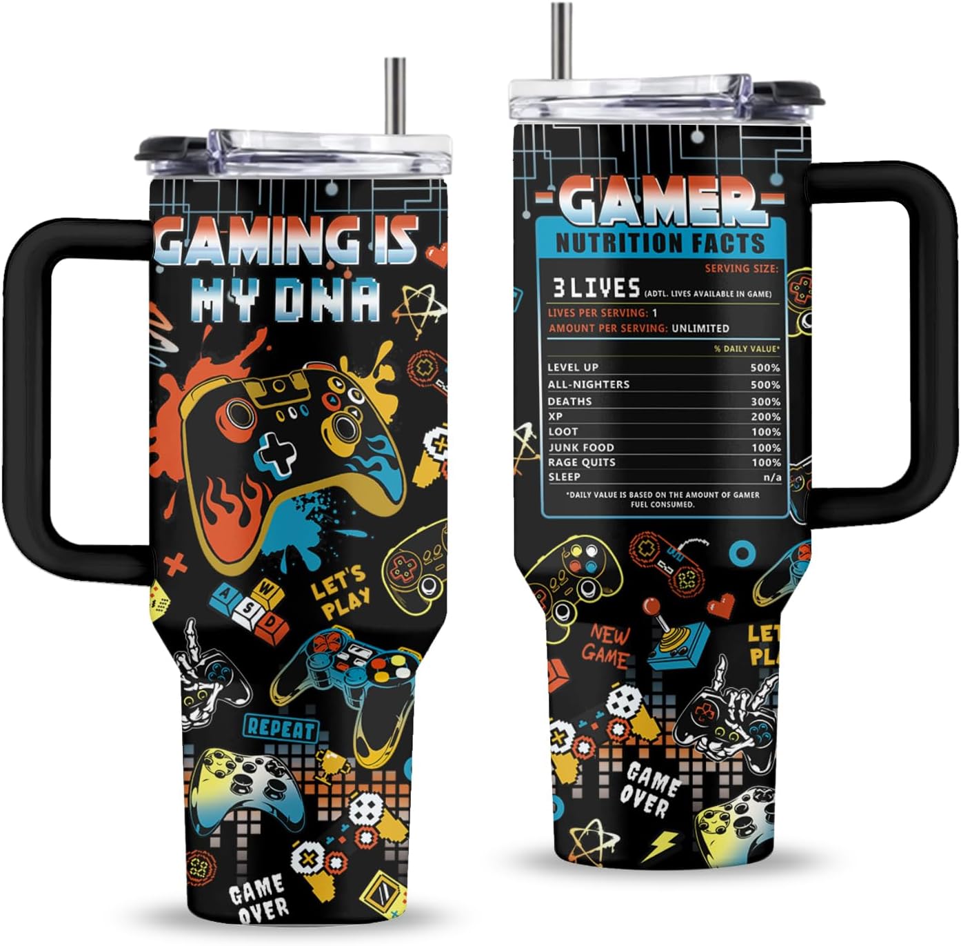 Amazon.com | Uibunoo Gamer Gifts for Men, 40 Oz Game Tumbler with ...