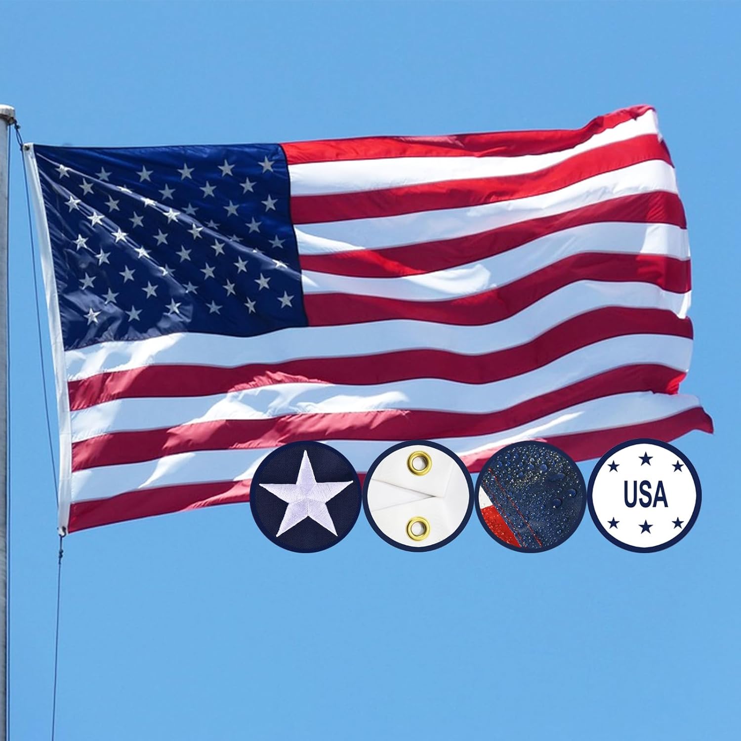 Amazon.com : American USA Flag 2x3 FT - Outdoor Heavy Duty USA Flag, 2 ...