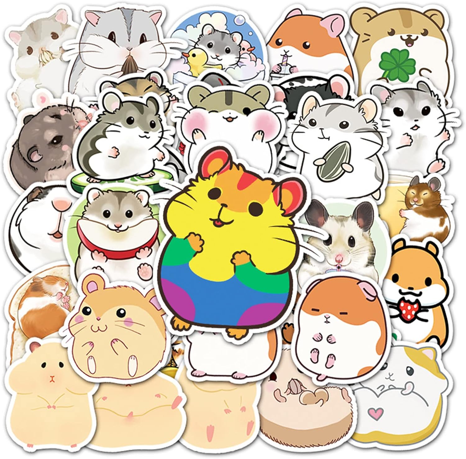 Amazon.com: 50PCS Hamster Stickers for Water Bottles, Cute Hamster ...