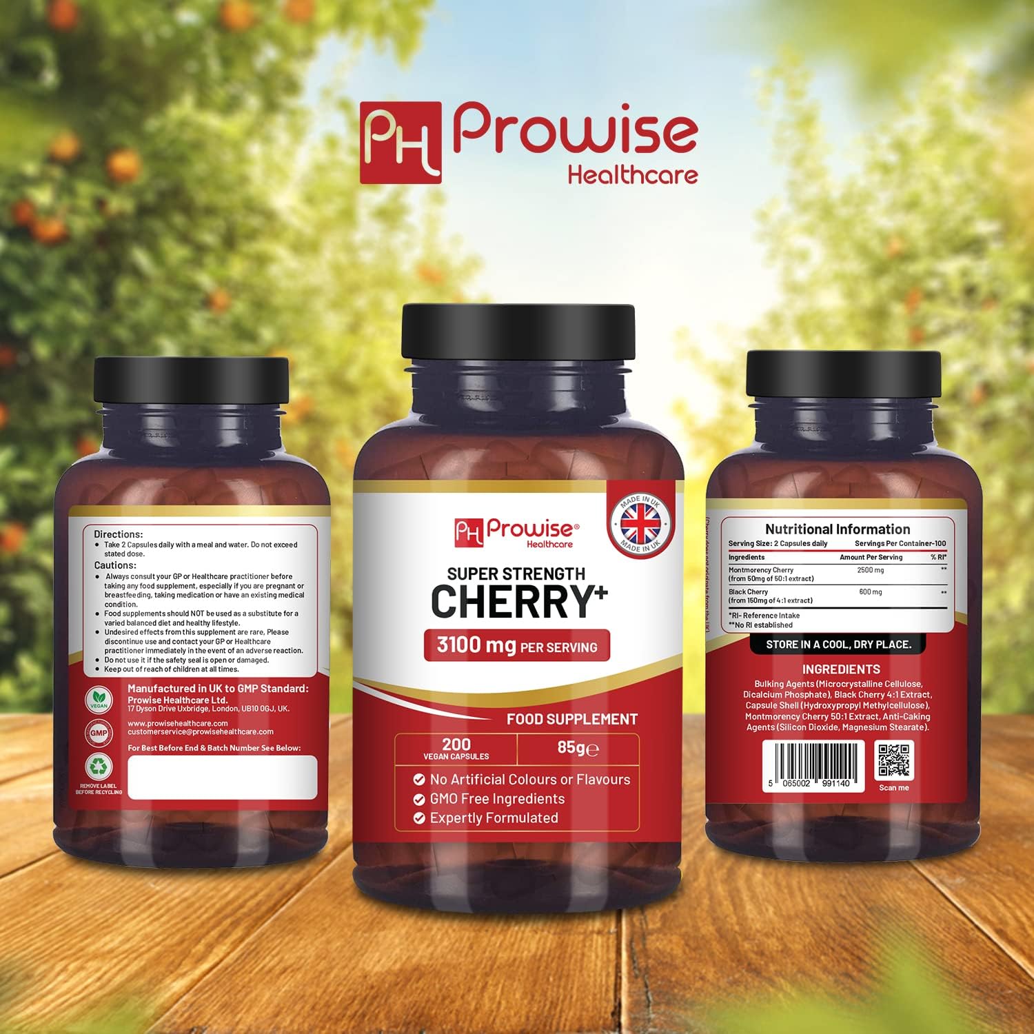 Montmorency Cherry Capsules 3100mg | 200 Vegan Capsules I Super ...