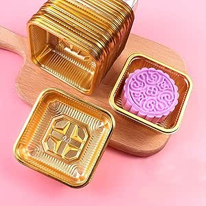 Amazon.com: 100Pcs Plastic Mooncake Tray Square Moon Cake Inner Trays ...