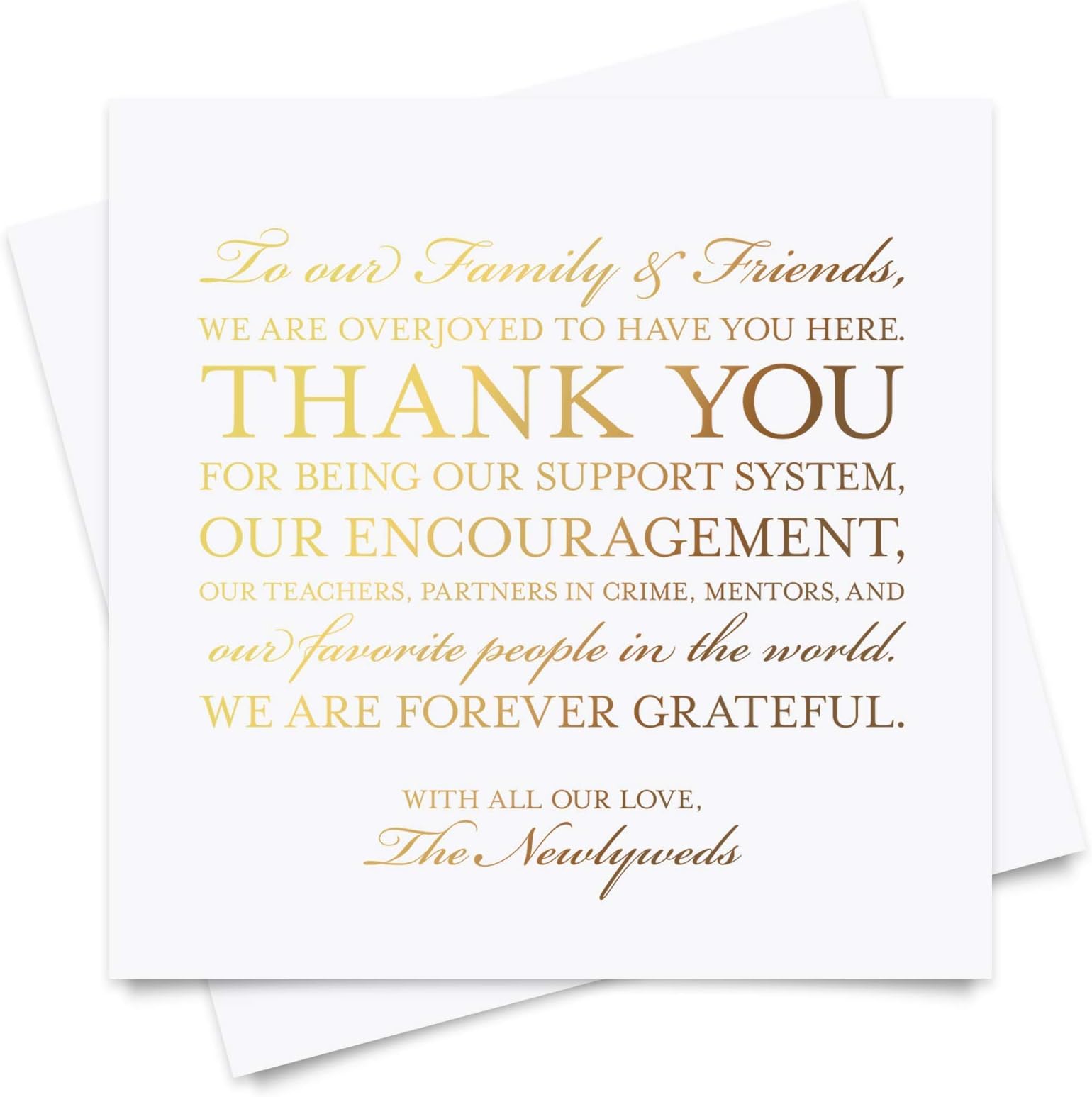 Amazon.com : Bliss Collections Wedding Reception Thank You Cards, Pack ...
