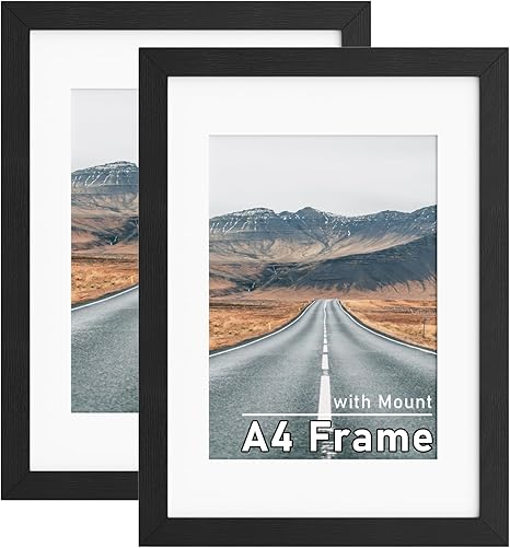 Zueyunstoo A4 Picture Frame, Pack of 2 A4 Photo Frame with Mount, 21x29 ...