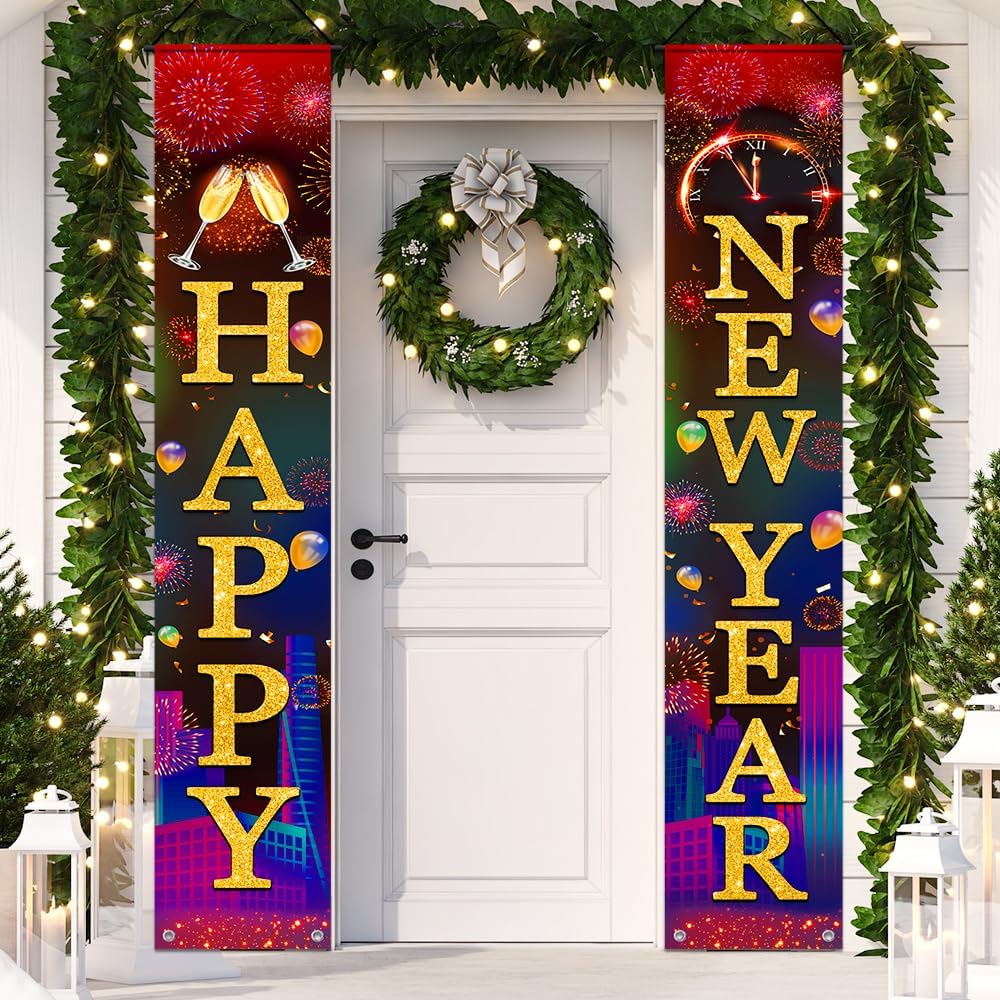 Amazon.com: New Years Eve Party Supplies 2024, Happy New Year Banner ...