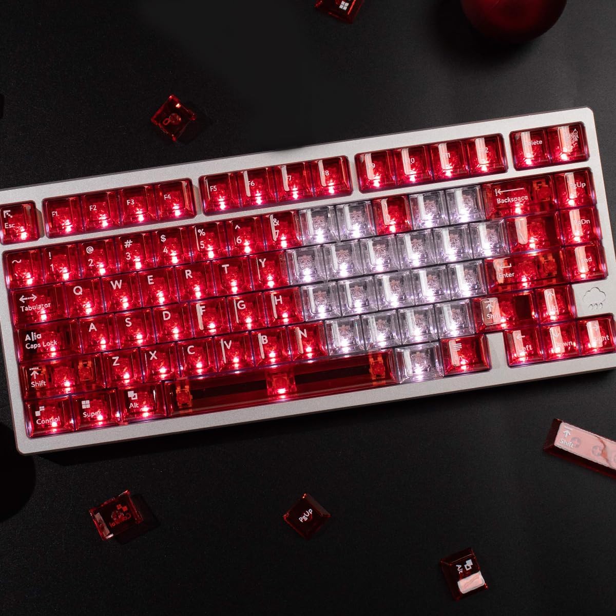 Amazon.com: mintcaps Transparent Keycaps - 134Keys Clear Crystal Shine ...