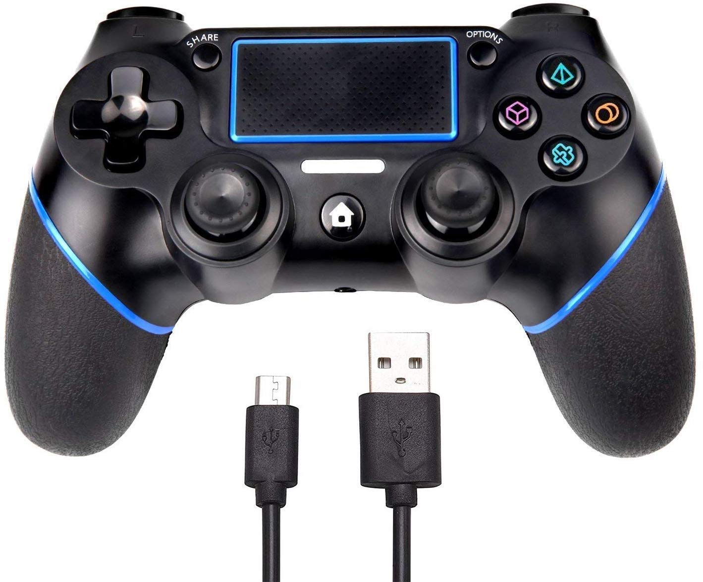 TCOS TECH PS4 Controller Compatible with PS4/PS4 Pro/PS4 Slim, Wireless Controller with Built-in ...