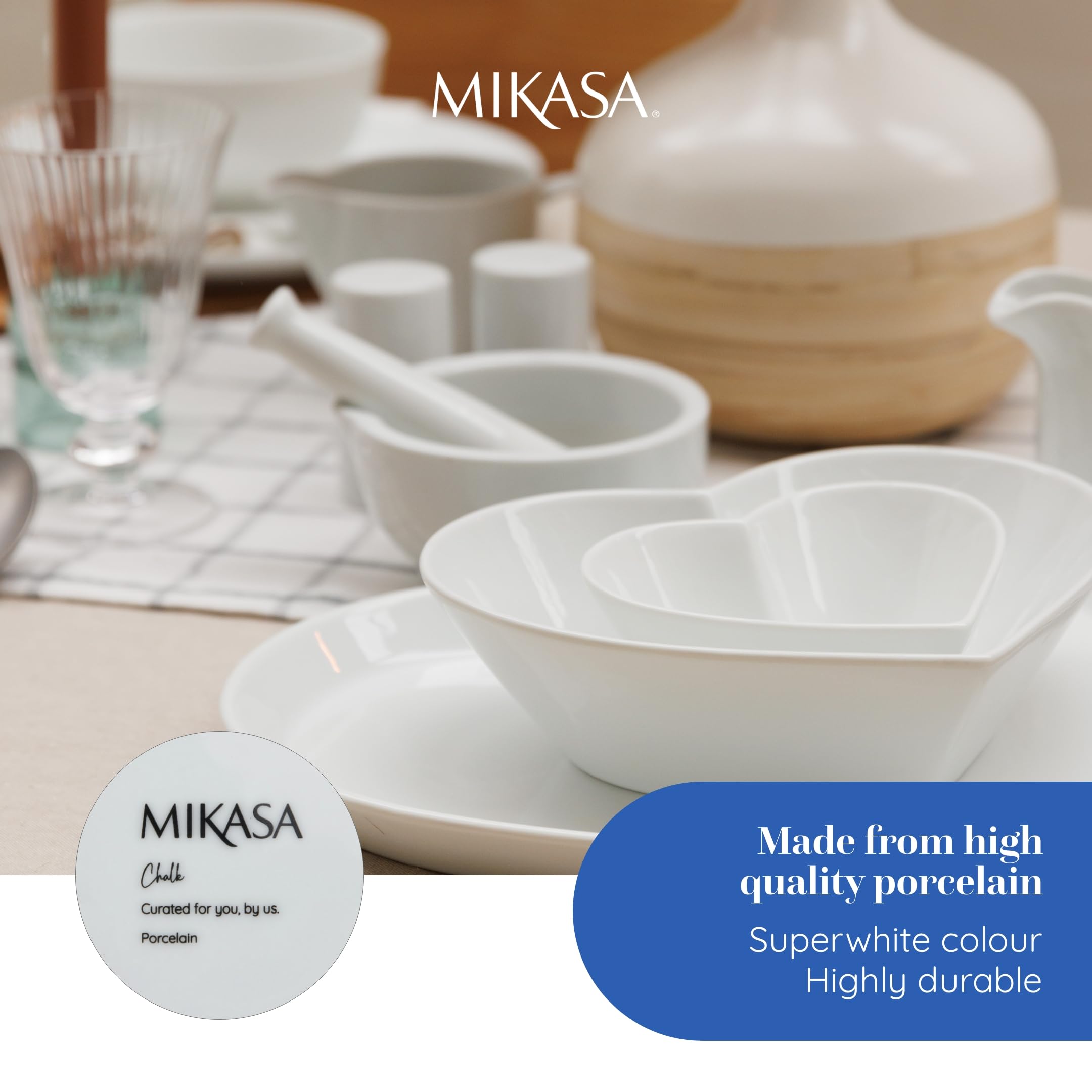 Mikasa Chalk Porcelain Mortar & Pestle, Labelled – BigaMart