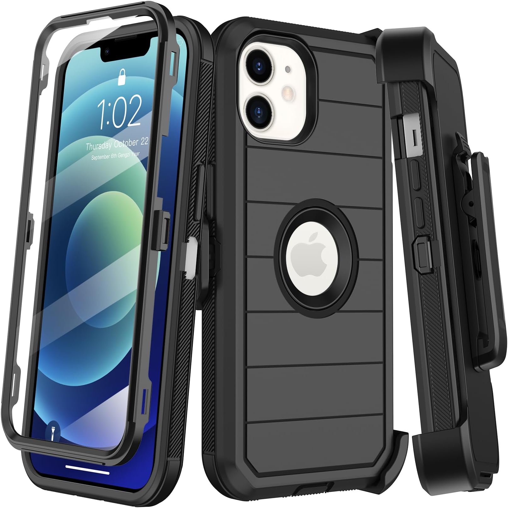 Amazon.com: KECAI for iPhone 12 Case,iPhone 12 Pro Case with Belt Clip ...