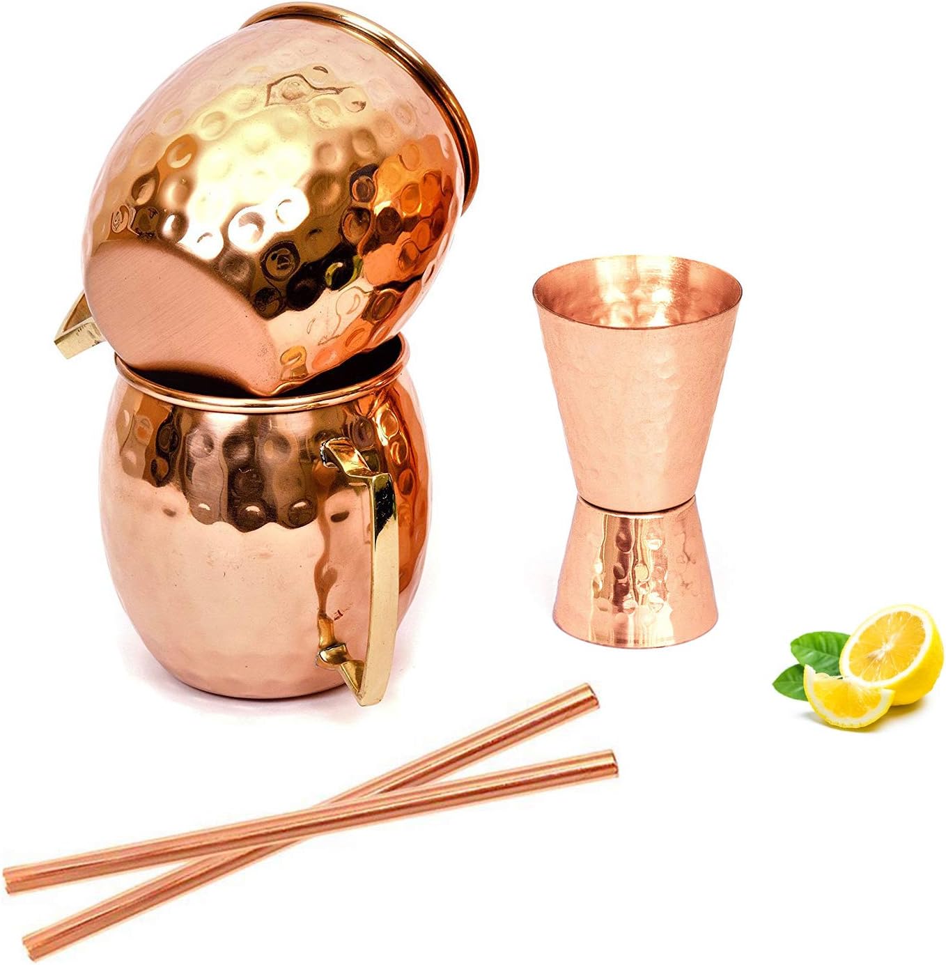 Amazon.com: Moscow Mule Copper Mugs - Set of 2-100% PURE COPPER ...