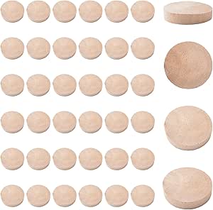 INCREWAY Wood Plugs 1-Inch Oak Flat Head Plugs for Furniture, Tables ...