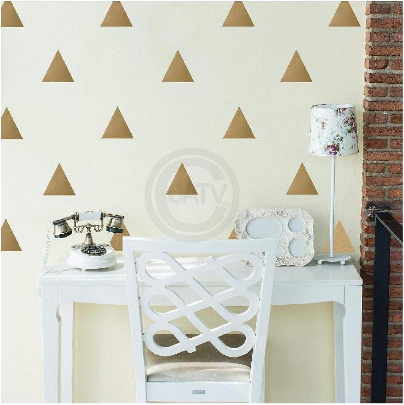 Amazon.com: Triangle Wall Pattern Vinyl Decal Stickers (Gold, 4x4 Set ...