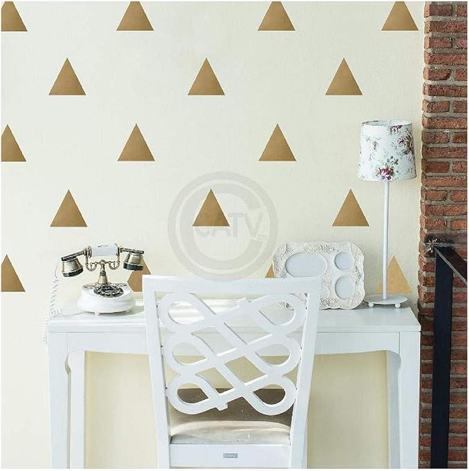 Amazon.com: Triangle Wall Pattern Vinyl Decal Stickers (Gold, 4x4 Set ...