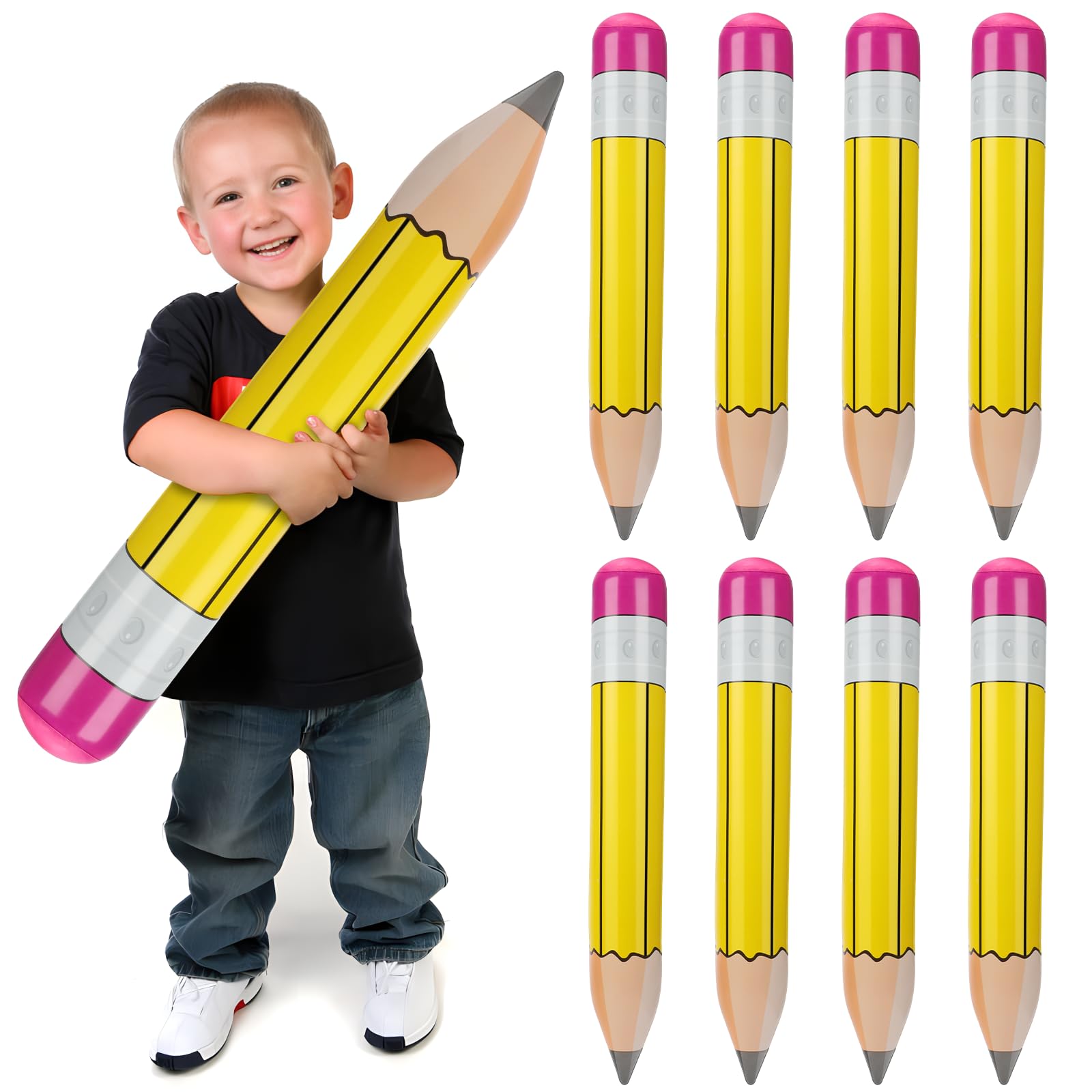 Amazon.com : 8 Pieces Yellow Giant Inflatable Pencil 28.7 Inch Yellow ...