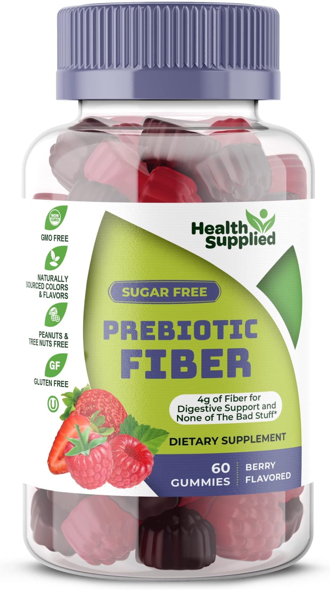 Amazon.com: 2 Pack Prebiotic Fiber Gummies for Adults Kids Sugar Free ...