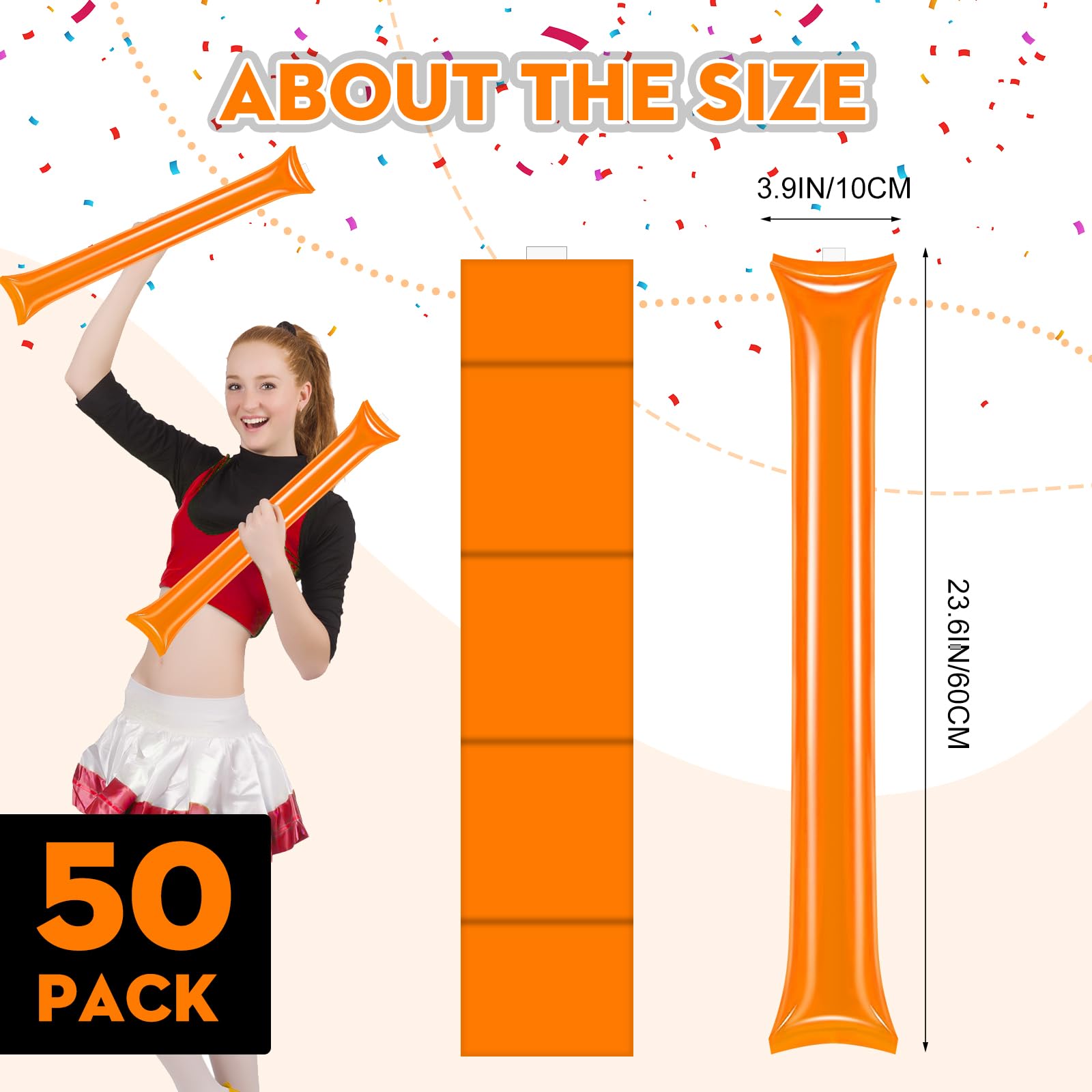 Snapklik.com : Cssopenss 50 PCS Orange Thunder Sticks Thicken Plastic ...