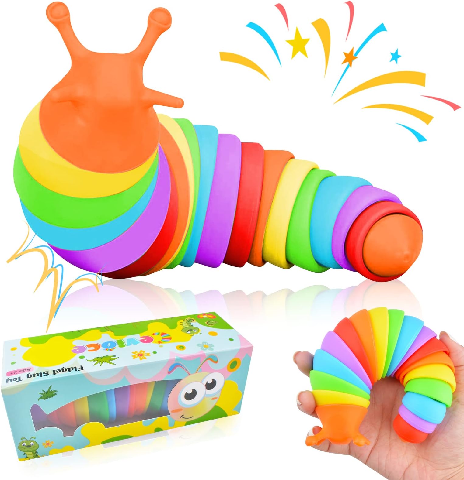 Buy Cevioce Fidget Slug Toy, Sensory Slug Fidget Toy for Kids & Adults ...