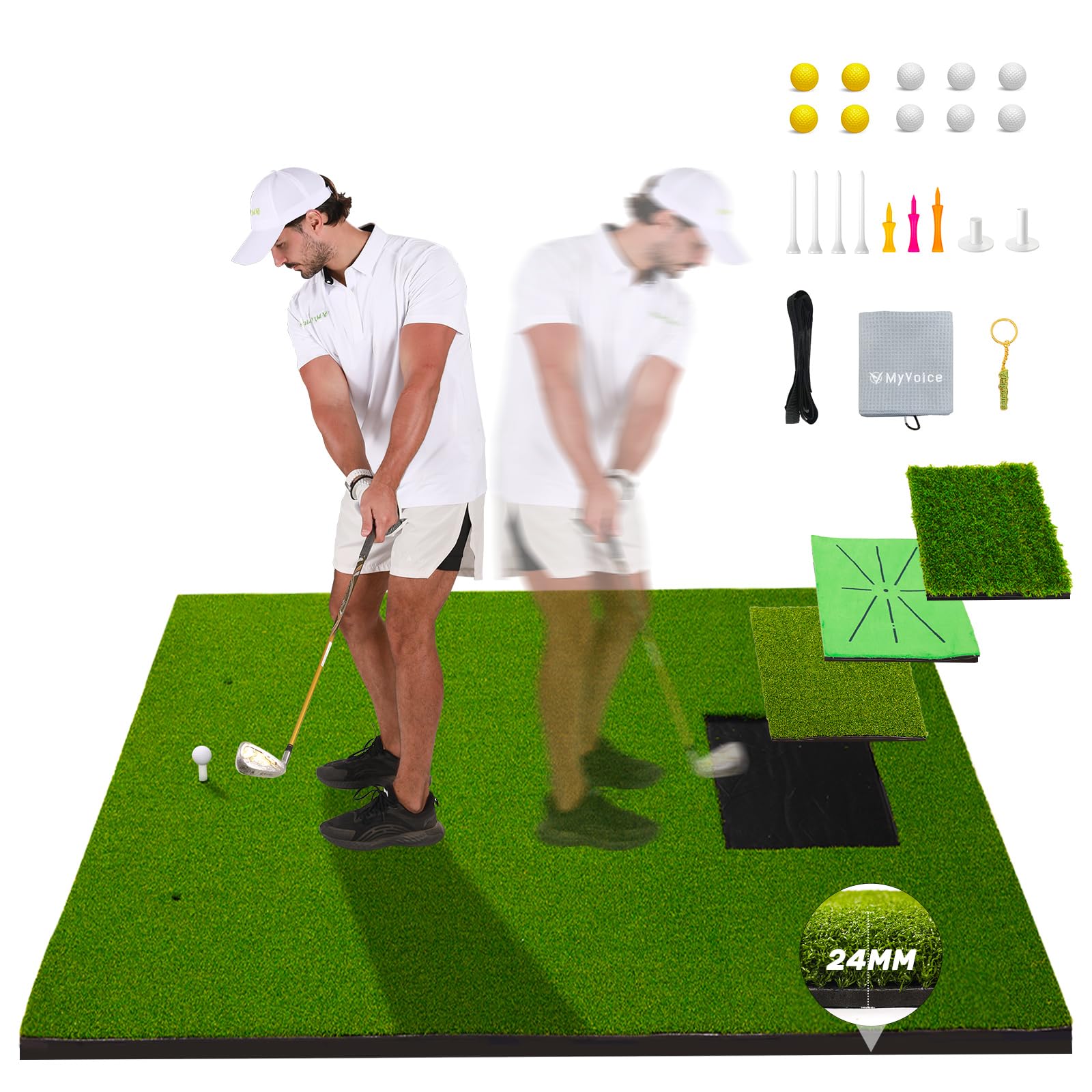 Snapklik.com : Golf Hitting Mat Set - 5x4 Ft, Interchangeable Inserts ...