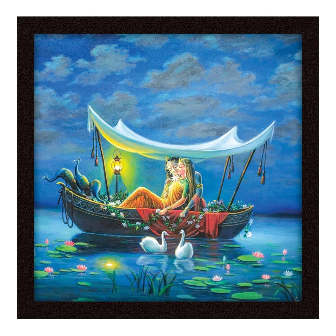 ArtX Paper Boat Radha Krishna Spiritual Painting For Wall Decoration ...