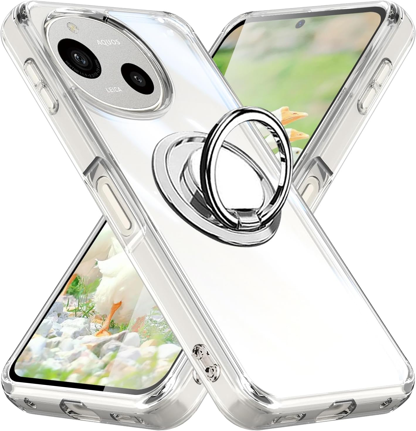 Amazon.co.jp: AQUOS sense9 ケース クリア リング付き TPU アクオスセンス9 SH-53E SH-M29 ソフト ...