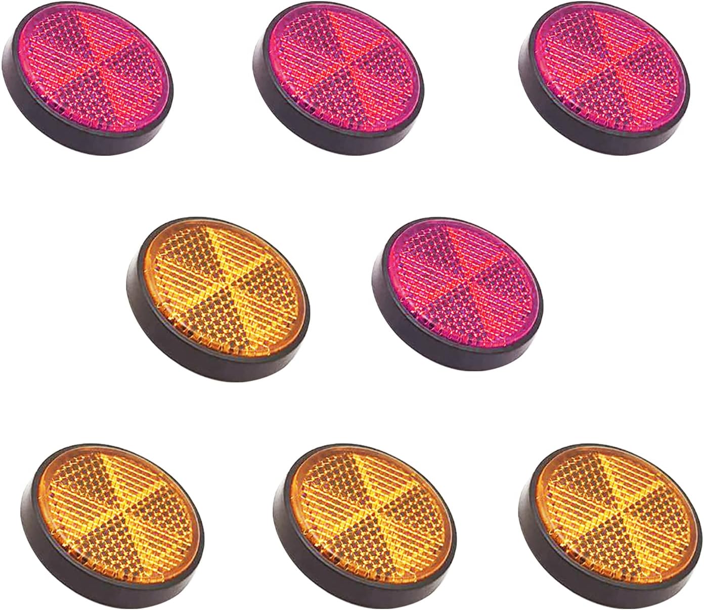 8 Pcs 56mm Round Reflectors, Used for Motorcycles, Bikes, Atvs, Off ...