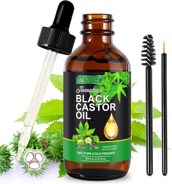 ALIVER Organic Castor Oil 60ml/2oz,100% Pure & Natural Massage Oil,Cold ...