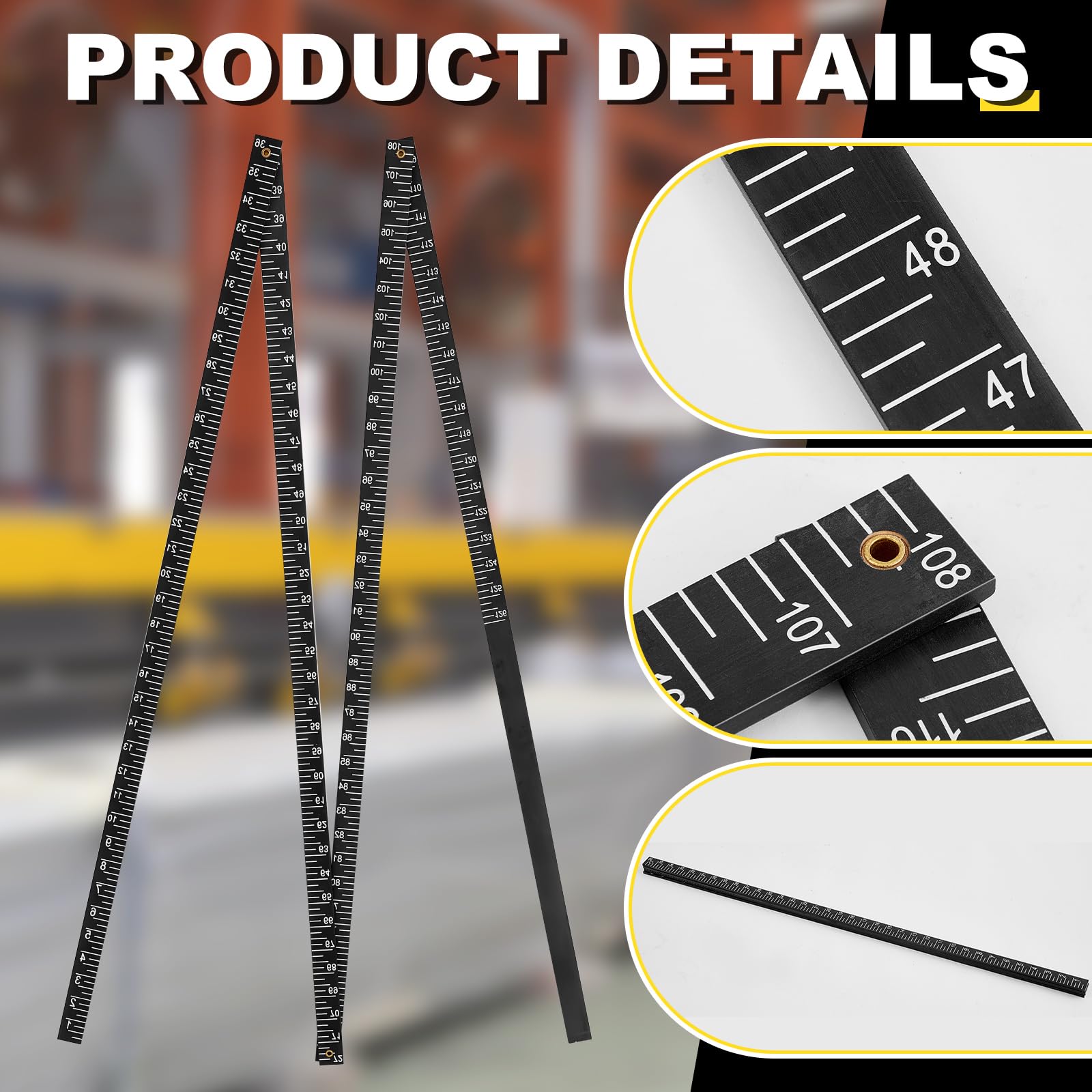 Snapklik.com : Tellegloww Oil Tank Measuring Stick 4 Fold To 126" Wood ...
