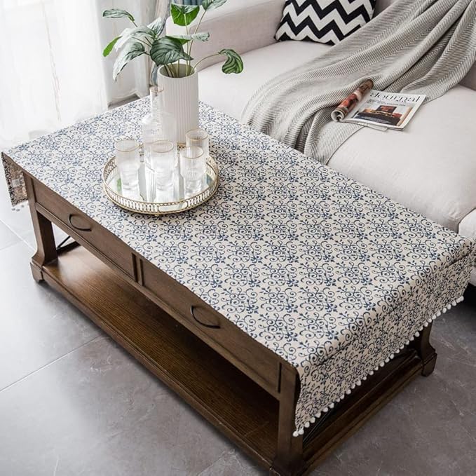 Amazon.com: COMFEELING Coffee Table Cloth Rustic Style Living Room ...