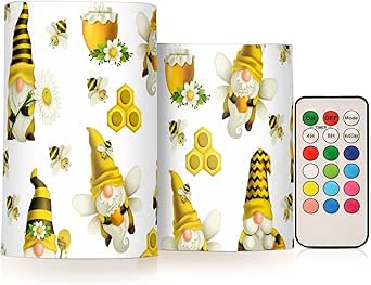 Amazon.com: Flameless Candles Battery Operated White Sunflowers Gnome ...