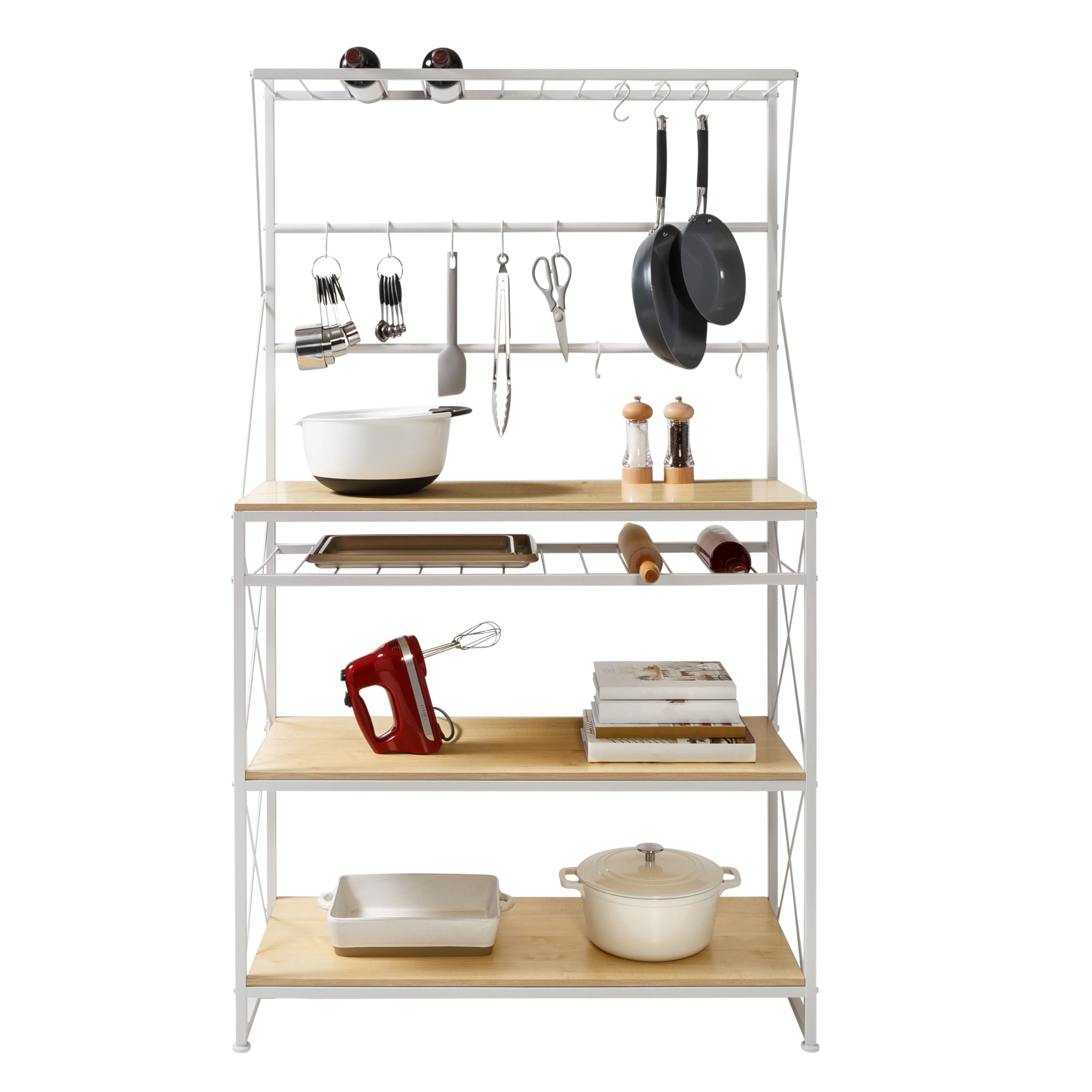 Amazon.com: Honey-Can-Do Kitchen Baker’s Rack, White/Oak SHF-09513 ...